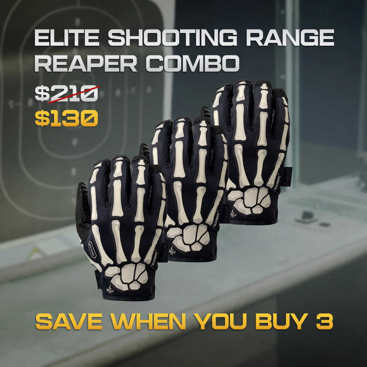TACLAB Reaper Skeleton Tactical Shooting Gloves Multipacks - Thin and